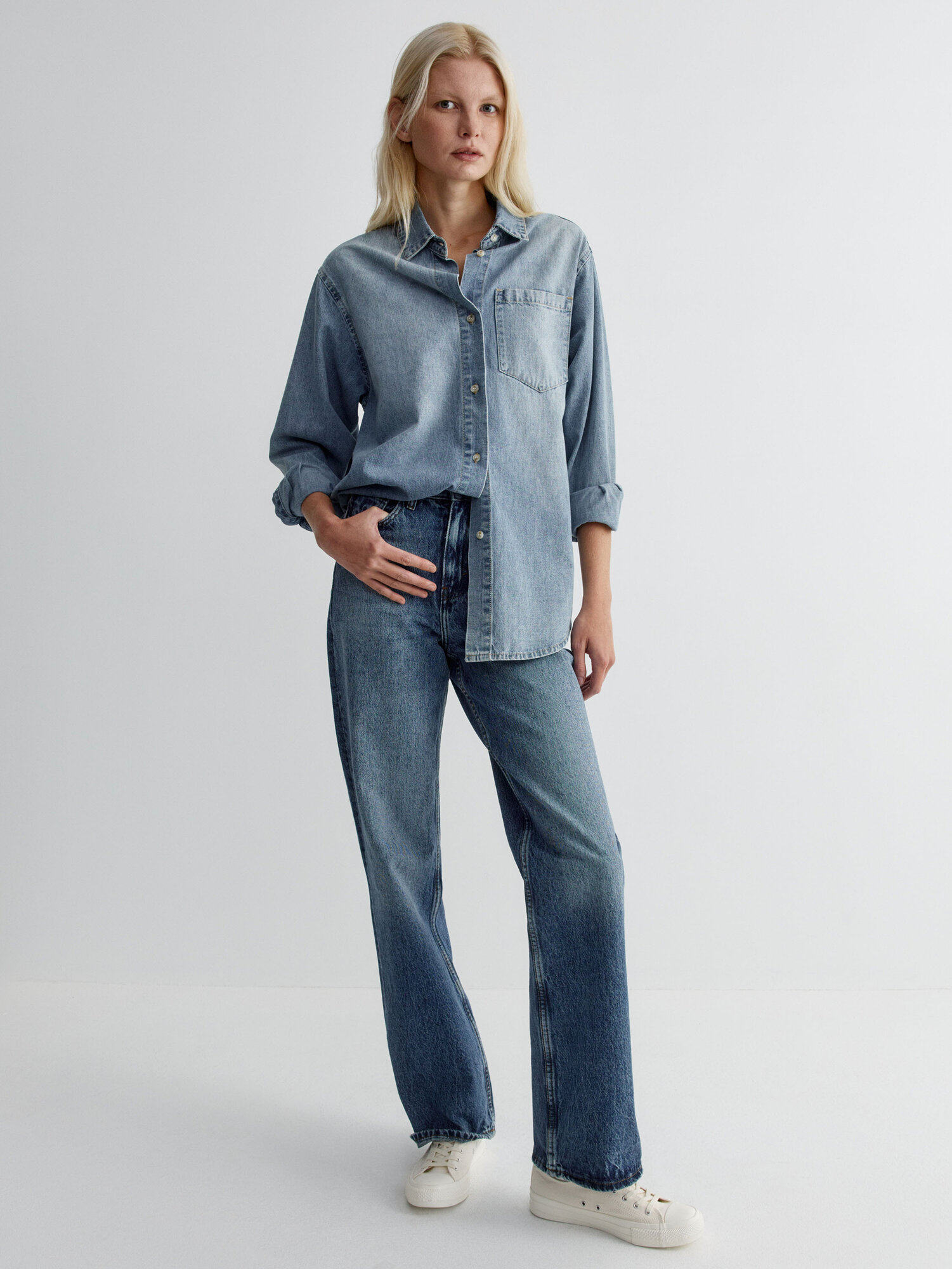 Джинсы широкие 