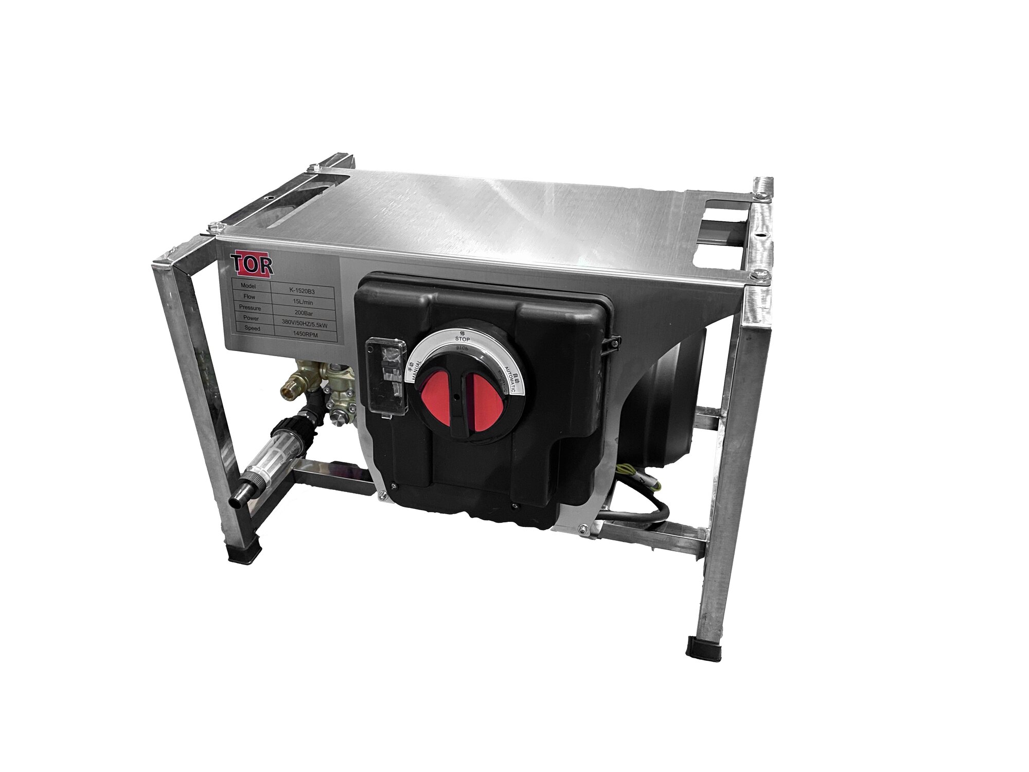 Аппарат высокого давления на раме TOR K-1520B3 200бар 900л/ч 5500Вт 380В 1450об Total Stop
