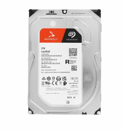 3.5" 2 ТБ Жесткий диск Seagate IronWolf (ST2000VN003) - SATA3 6.0 Гбит/с, 5400 об/мин, кэш памяти - 256 МБ