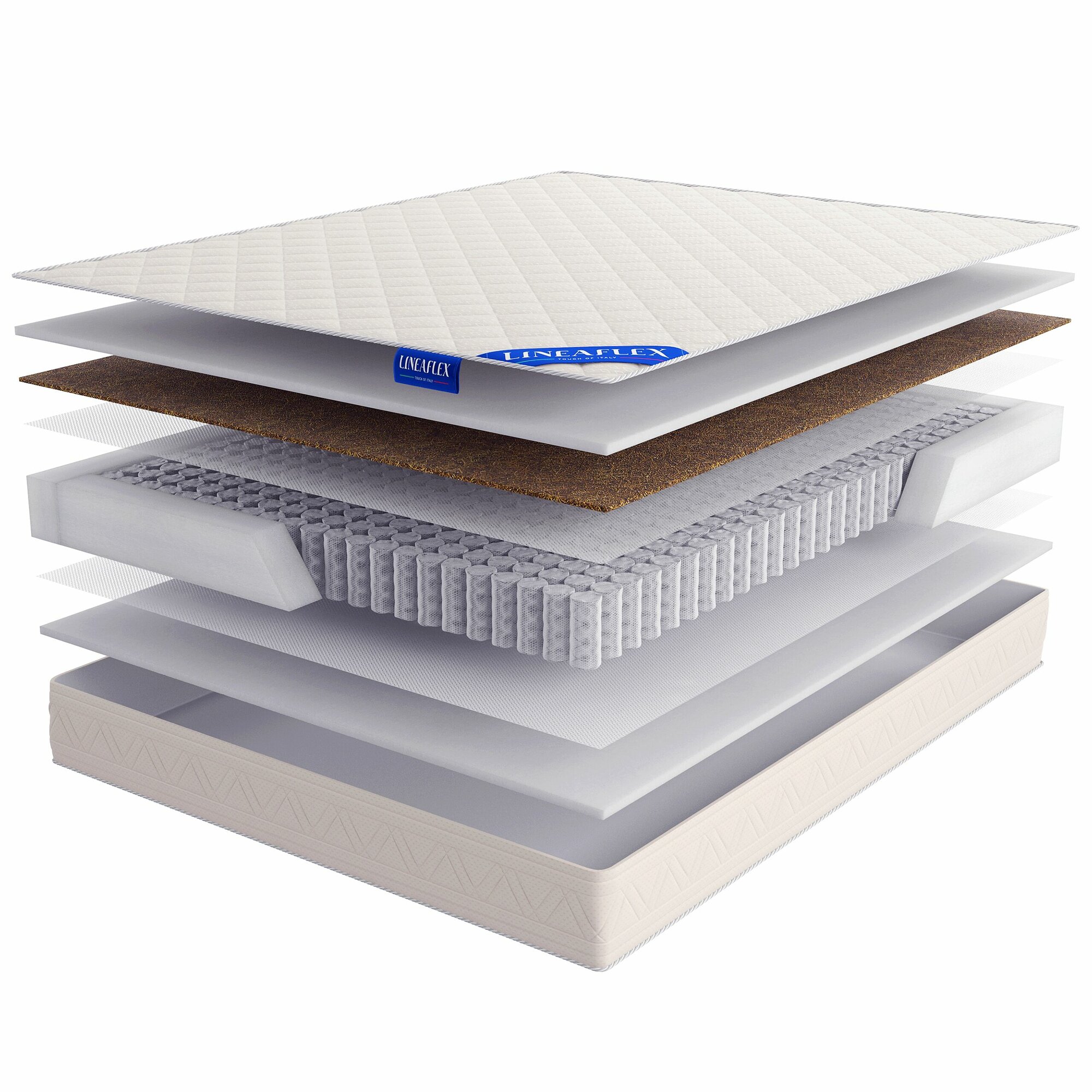 Матрас Lineaflex Fellena 160х190 серии Flex&Roll высота 21 см анатомический средней жесткости кокосовый Независимые