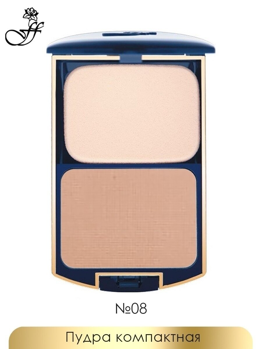 Пудра Ffleur 2 в 1 ТК-12, компактная, №08 бежевый