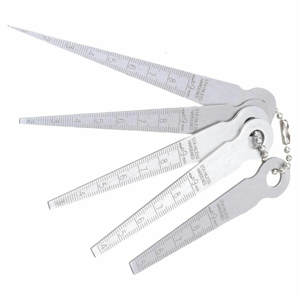 Малка, набор из 5 частей конусной линейки нержавеющей стали, линейка зазоров-набор пяти зазоров от 1 до 9 мм