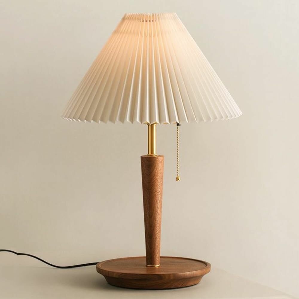 Современный деревянный абажур с текстильным основанием, для спальни, дизайнерский, ночник, интерьерный