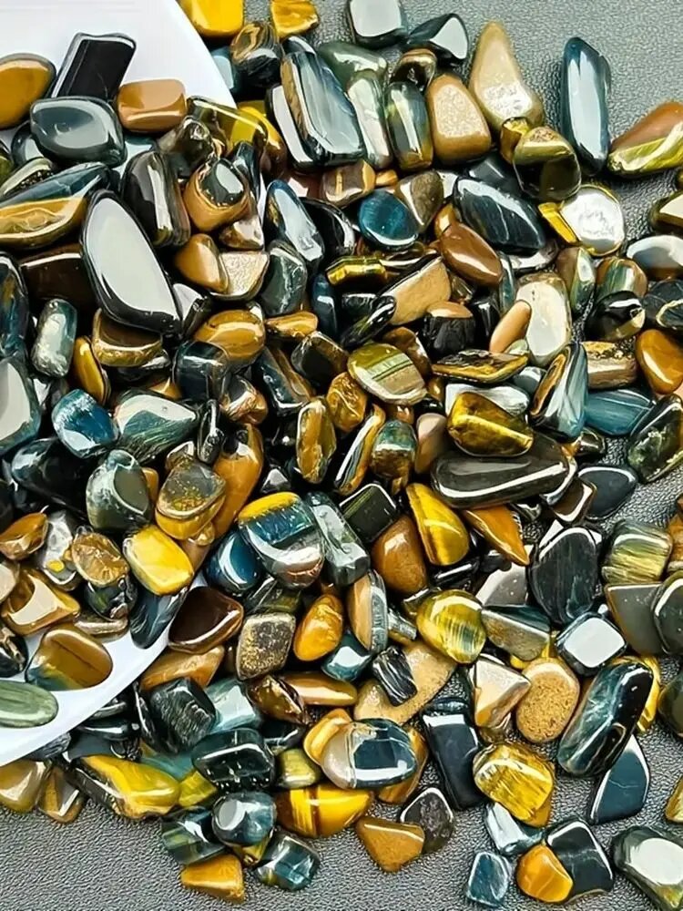 Натуральные Голубые Тигровые Глаза, Полированные Камни Для Растений, Террариумов, Аквариумов