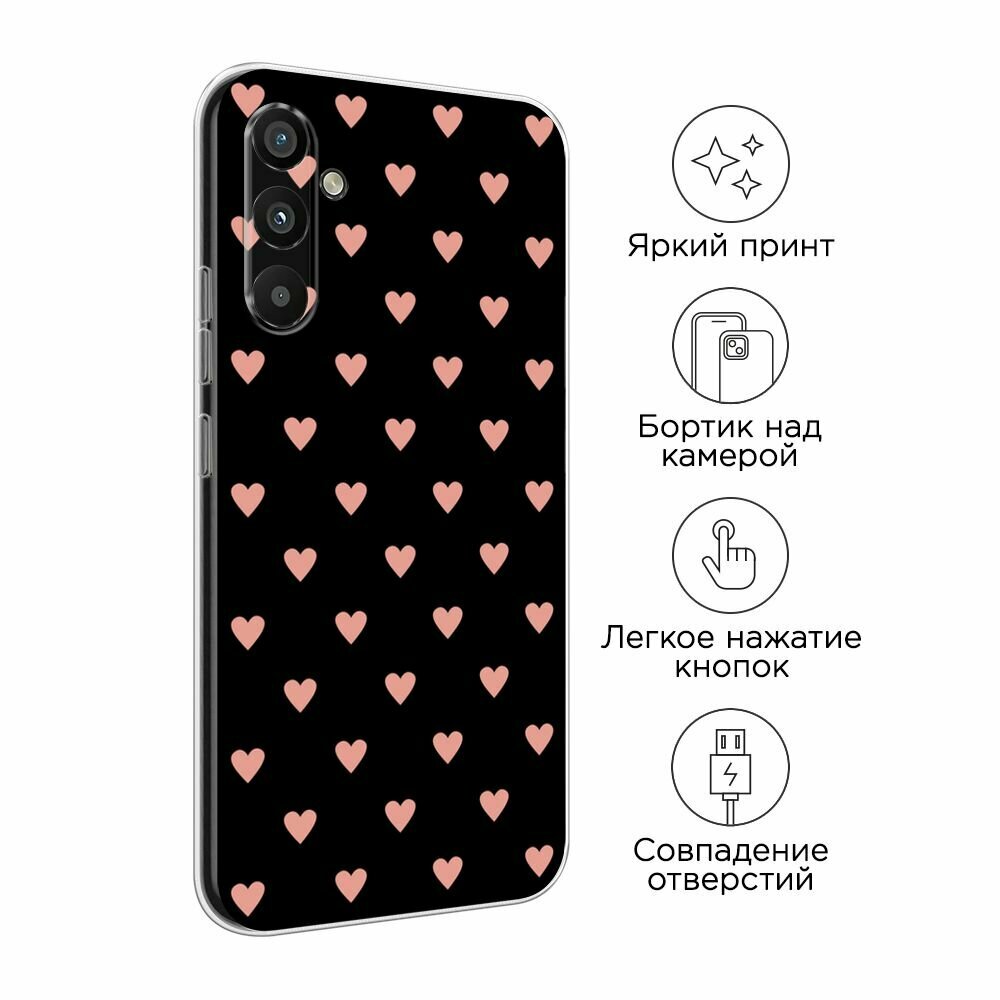 Чехол на Samsung Galaxy A34 / Самсунг A34 с принтом "Розовые сердечки" — фото 1