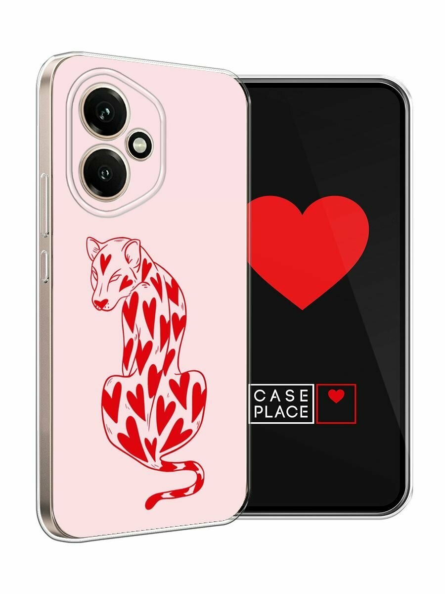 Чехол на Honor 400 / Хонор 400 с принтом "Heart panther 1 - 14 февраля" — фото 1