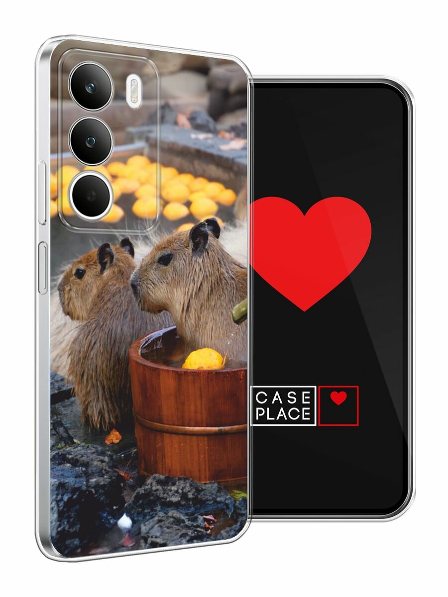 Чехол на Realme C71/P3 Lite 4G / Реалми С71/P3 Лайт 4G с принтом "Капибары отмокают" — фото 1