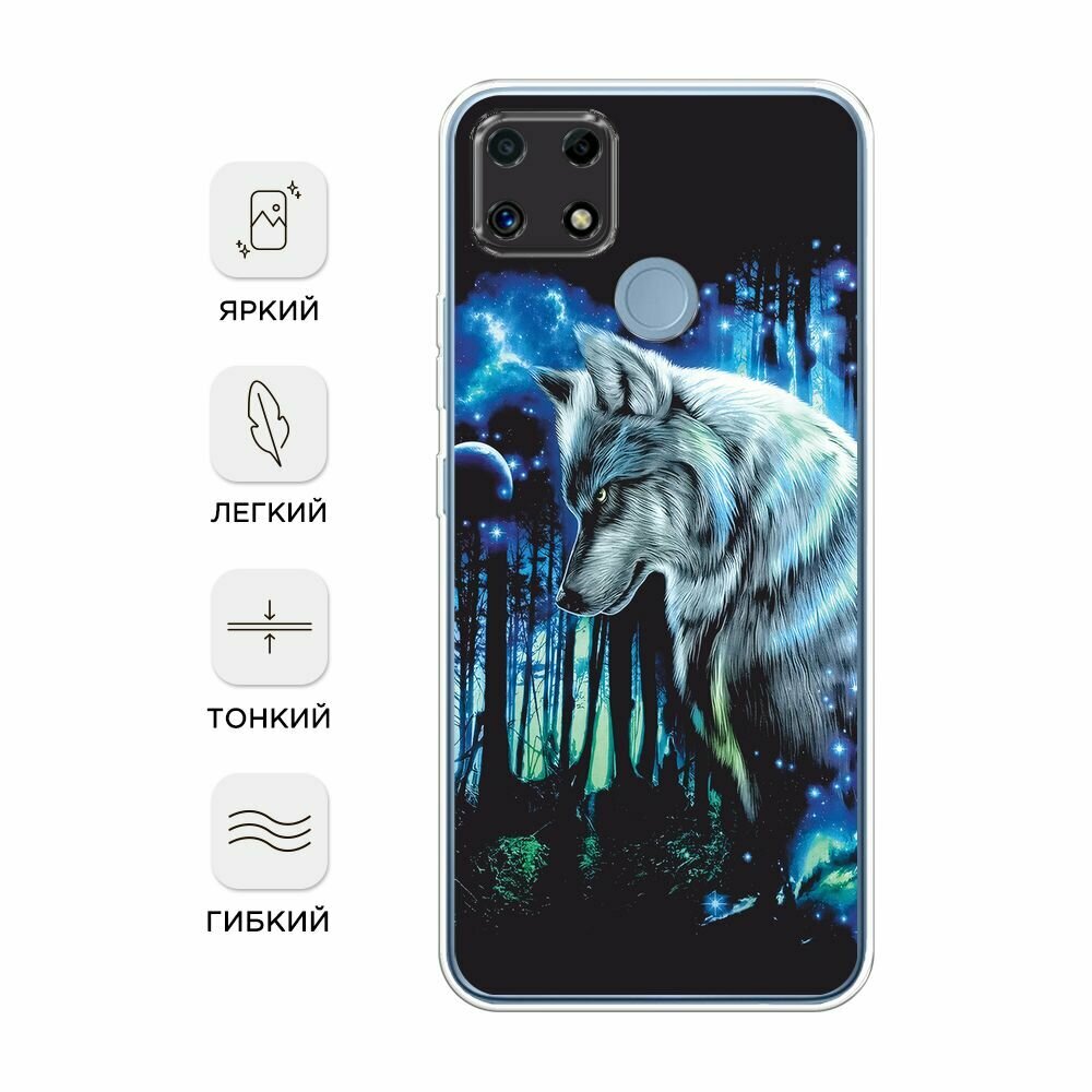 Чехол на Realme C25/C25s / Реалми С25/C25s с принтом "Сказочный волк" — фото 1