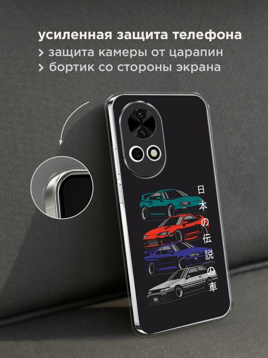 Чехол на Huawei Nova 12/Nova13 / Хуавей Нова 12/Нова 13 с принтом "JDM Legend cars" — фото 1