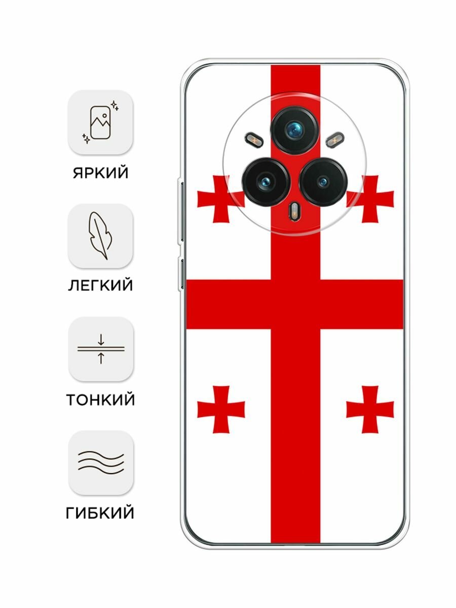 Чехол на Realme 14 Pro / Реалми 14 Про с принтом "Флаг Грузии" — фото 1