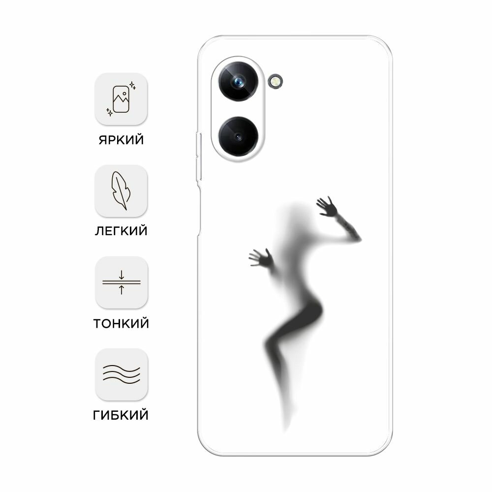 Чехол на Realme 10 Pro / Реалми 10 Про с принтом "Девушка в душе" — фото 1