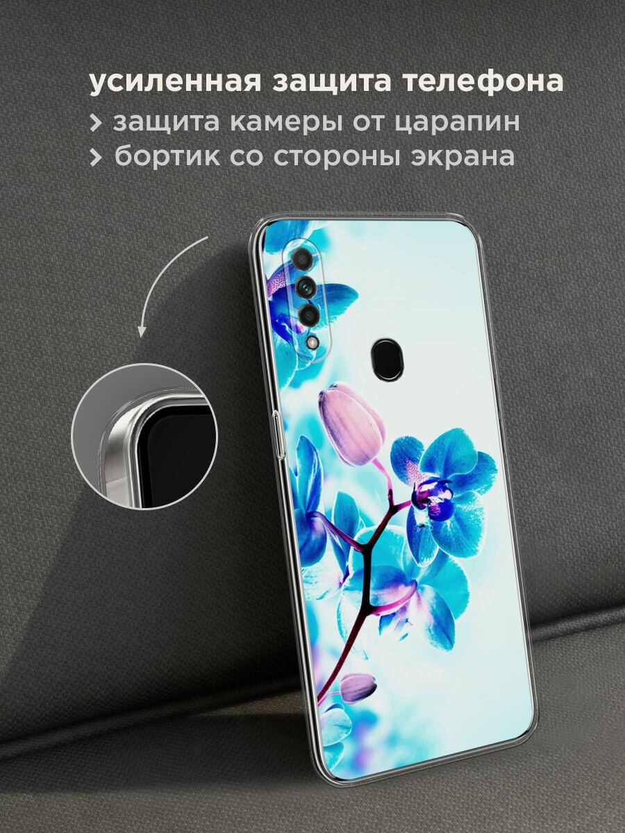 Силиконовый чехол на Oppo A31 / Оппо А31 с принтом "Голубая орхидея" — фото 1