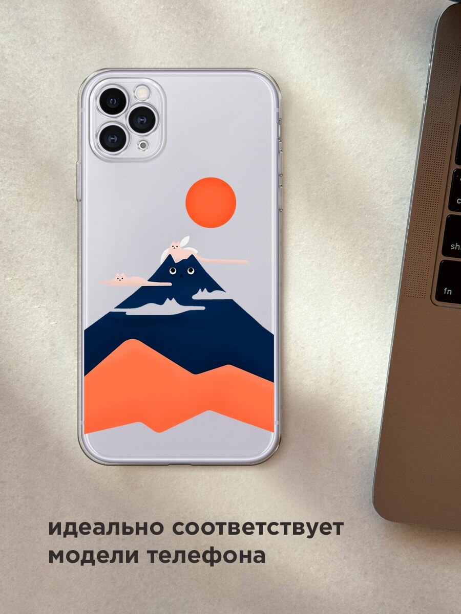 Чехол на Apple iPhone 11 Pro / Айфон 11 Про с принтом "Кот-гора", прозрачный — фото 1