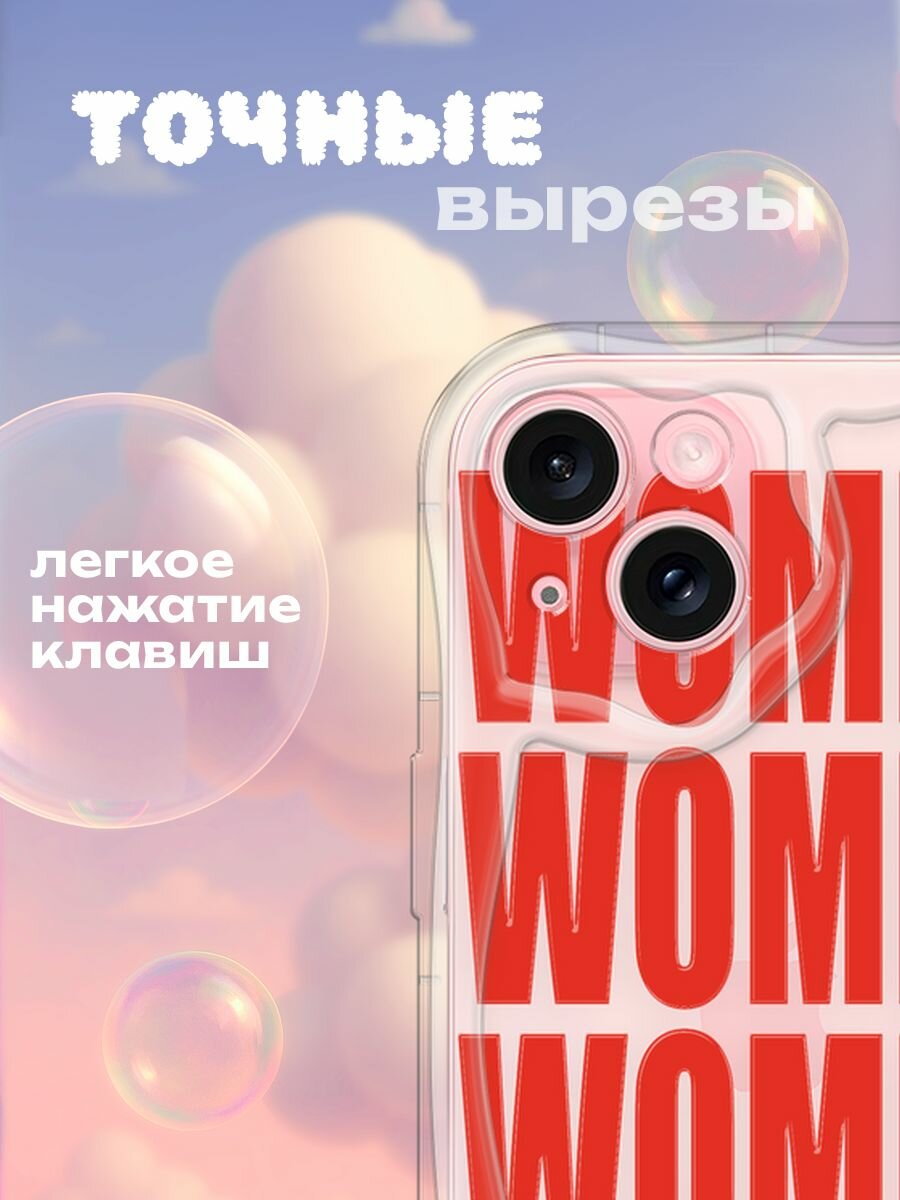 Чехол на Apple iPhone 15 / Айфон 15 с принтом WOMEN 3, прозрачный — фото 1