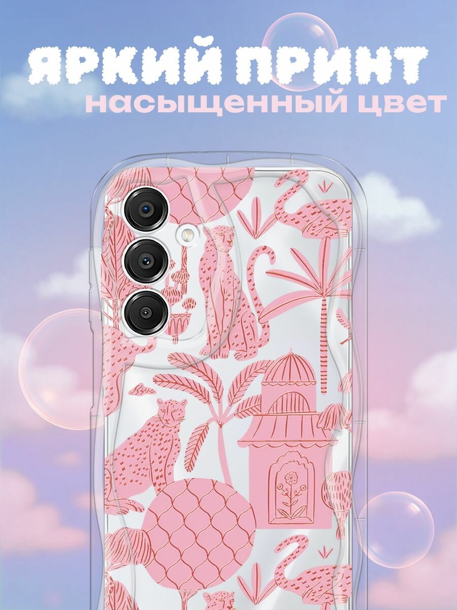 Чехол на Samsung Galaxy A16 / Самсунг А16 с принтом Розовые тропики — фото 1
