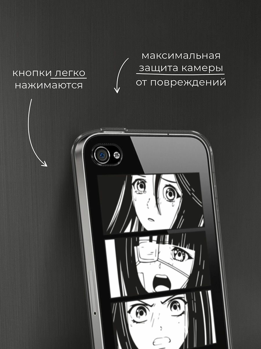 Чехол на Apple iPhone 4/4S / Айфон 4/4S с принтом "Tokyo girls", прозрачный — фото 1