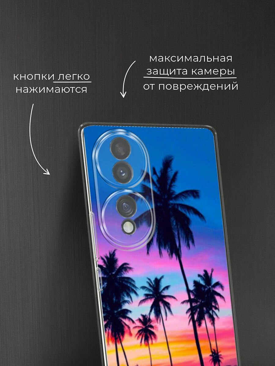 Силиконовый чехол на Honor 70 / Хонор 70 с принтом "Закат 5" — фото 1