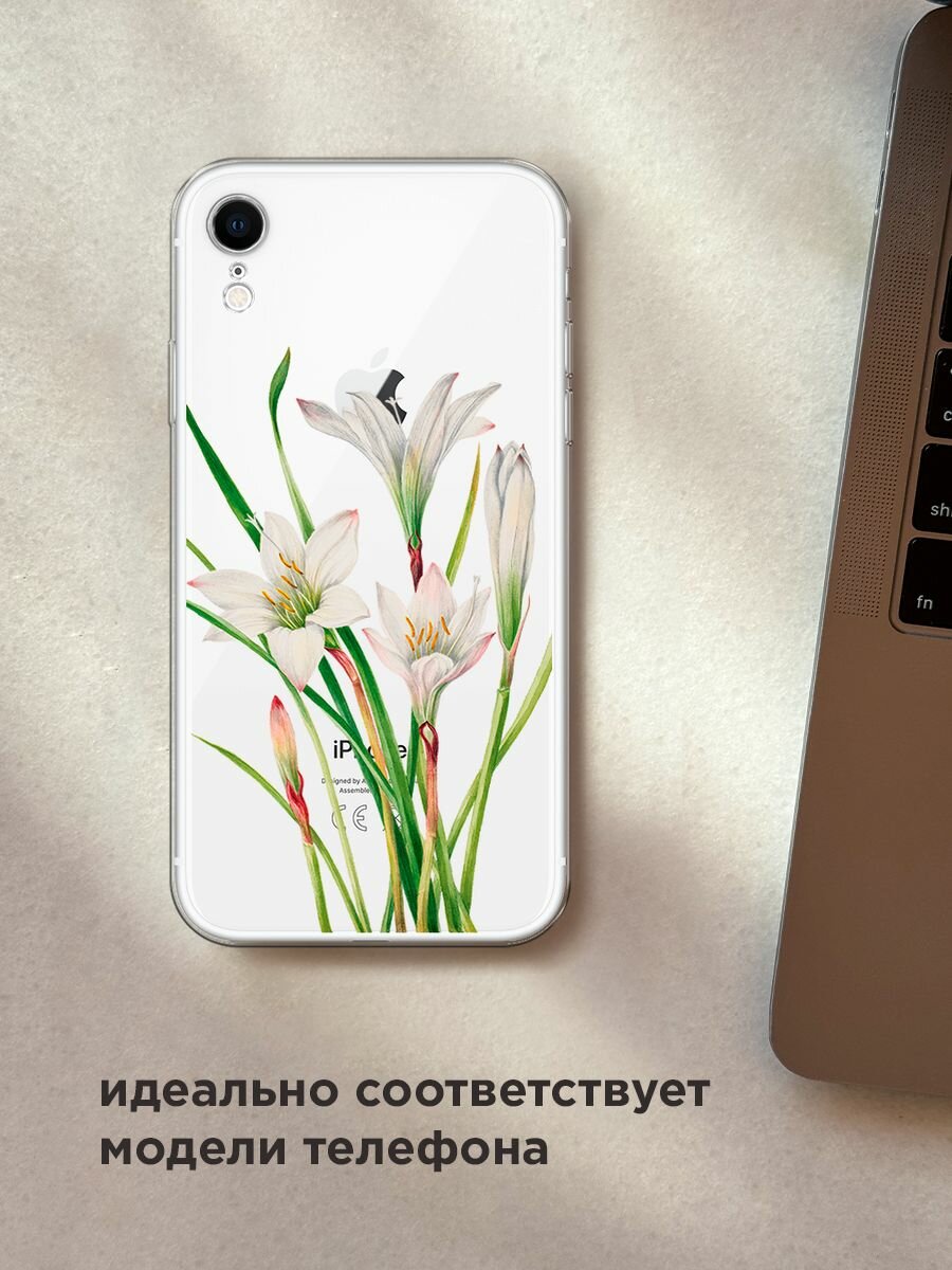 Чехол на Apple iPhone XR / Айфон XR с принтом "White lily", прозрачный — фото 1