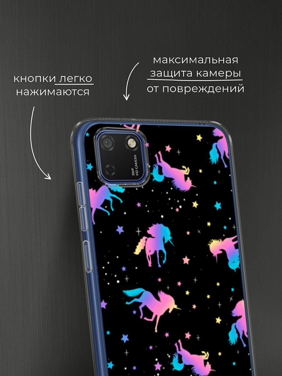 Чехол на Honor 9S/Huawei Y5p / Хонор 9S/Хуавей Y5p с принтом "Единороги градиент" — фото 1