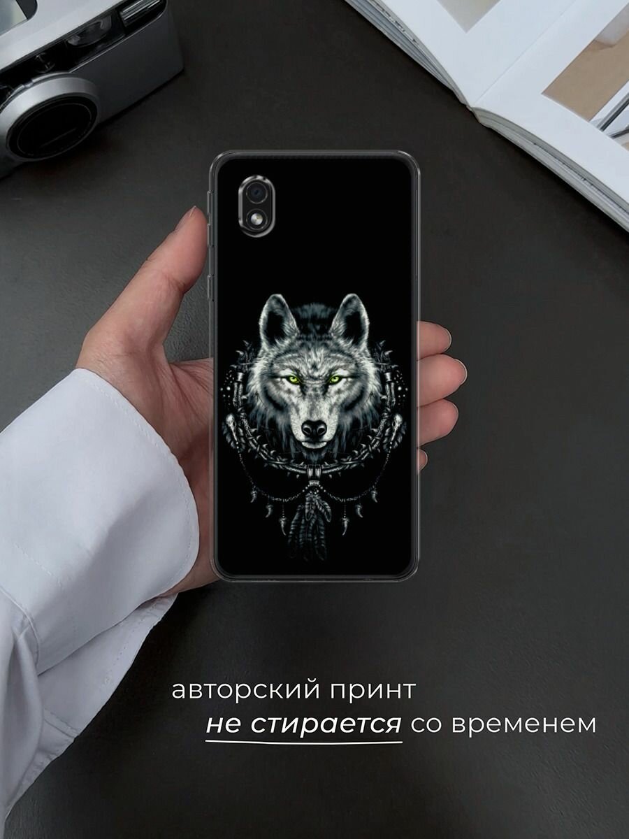 Чехол на Samsung Galaxy A01 Core / Самсунг Галакси А01 Core с принтом "Волк оберег" — фото 1