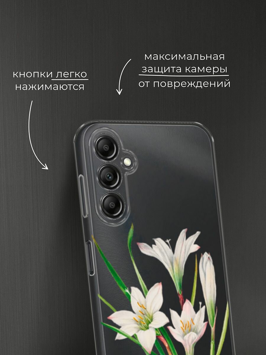 Чехол на Samsung Galaxy A15 / Самсунг А15 с принтом "White lily", прозрачный — фото 1