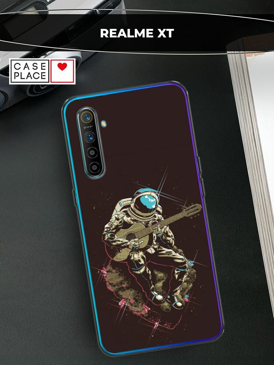Чехол на Realme XT / Реалми XT с принтом "Космонавт гитарист"