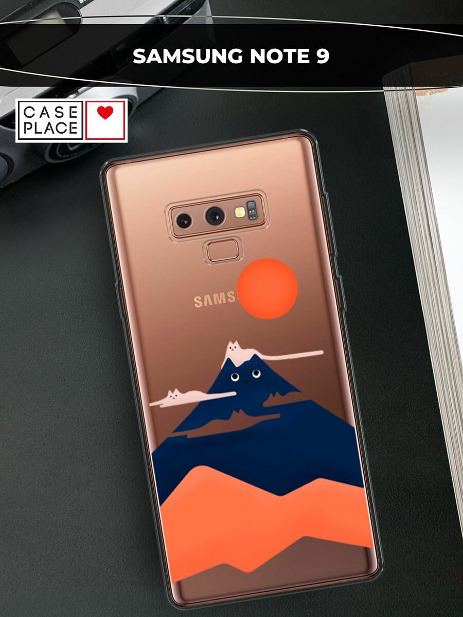Чехол на Samsung Galaxy Note 9 / Самсунг Галакси Нот 9 с принтом "Кот-гора", прозрачный