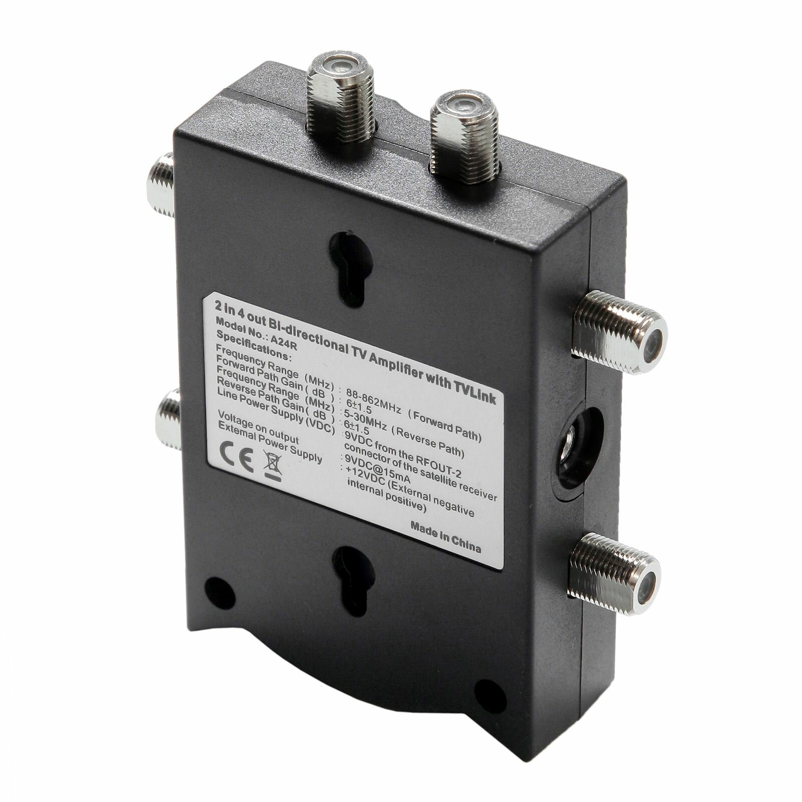 Двунаправленный усилитель ТВ сигнала с четырьмя выходами