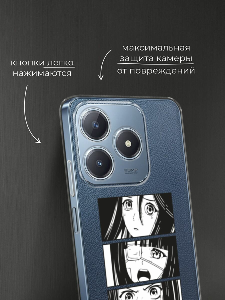 Чехол на Realme C63 / Реалми С63 с принтом "Tokyo girls", прозрачный — фото 1