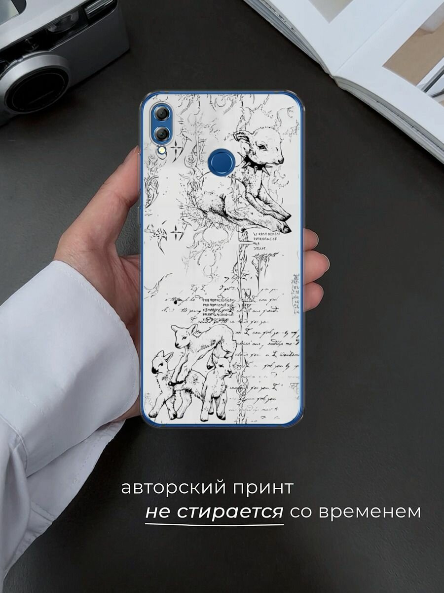 Силиконовый чехол на Honor 8X / Хонор 8Х с принтом "Готический ягненок" — фото 1