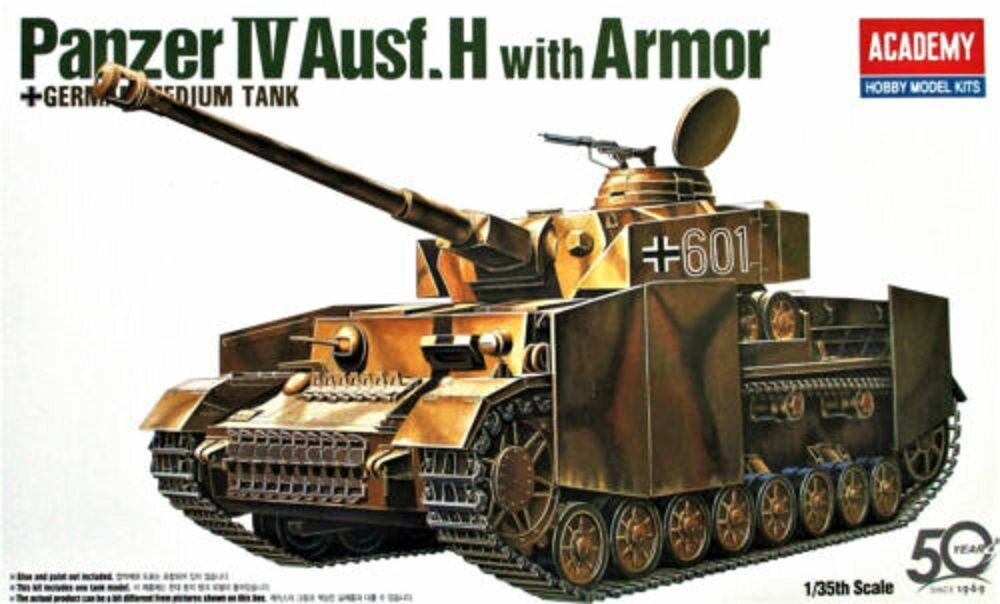 Academy 13233 1/35 Немецкий PANZER IV H W/броня Модель сборки танков