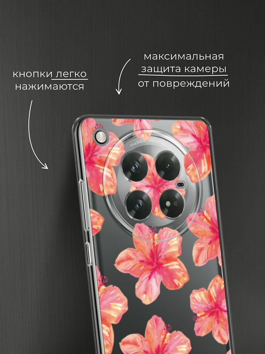 Чехол на Infinix Zero 40 5G / Инфиникс Зеро 40 5G с принтом "Pink flowers" — фото 1