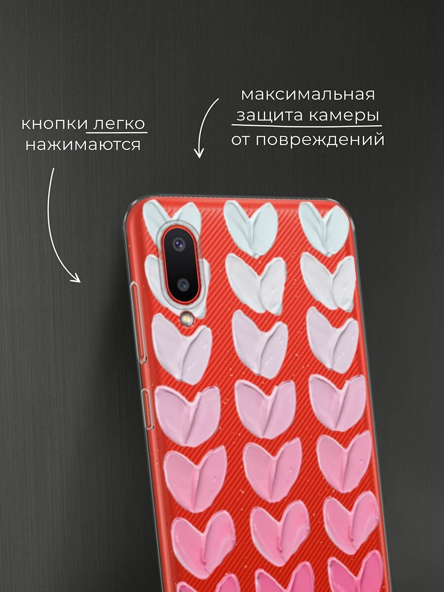 Чехол на Samsung Galaxy A02 / Самсунг Галакси А02 с принтом "Градиент из сердечек" — фото 1