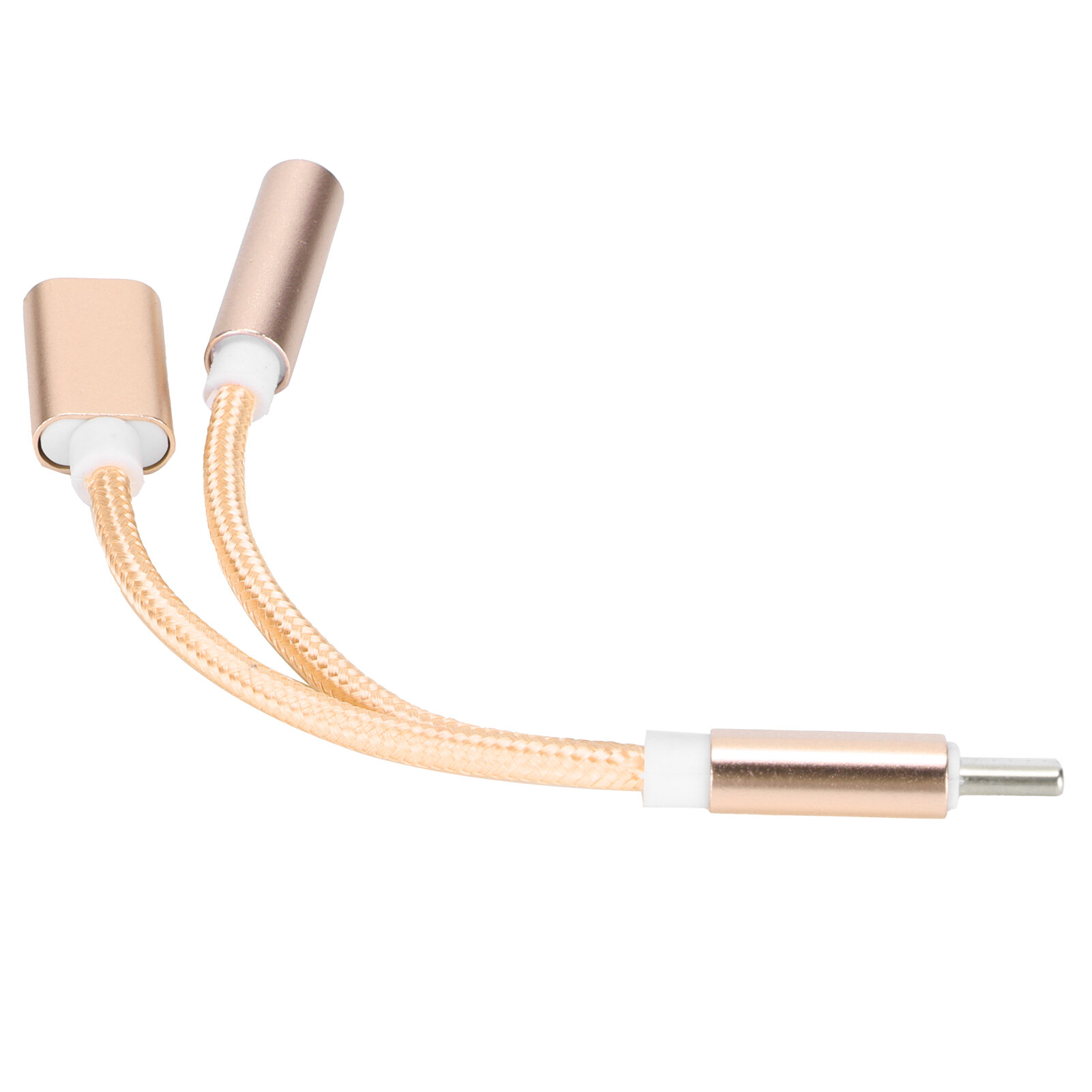 Адаптер 2 в 1 Type C 3.5 мм для наушников и зарядки золото