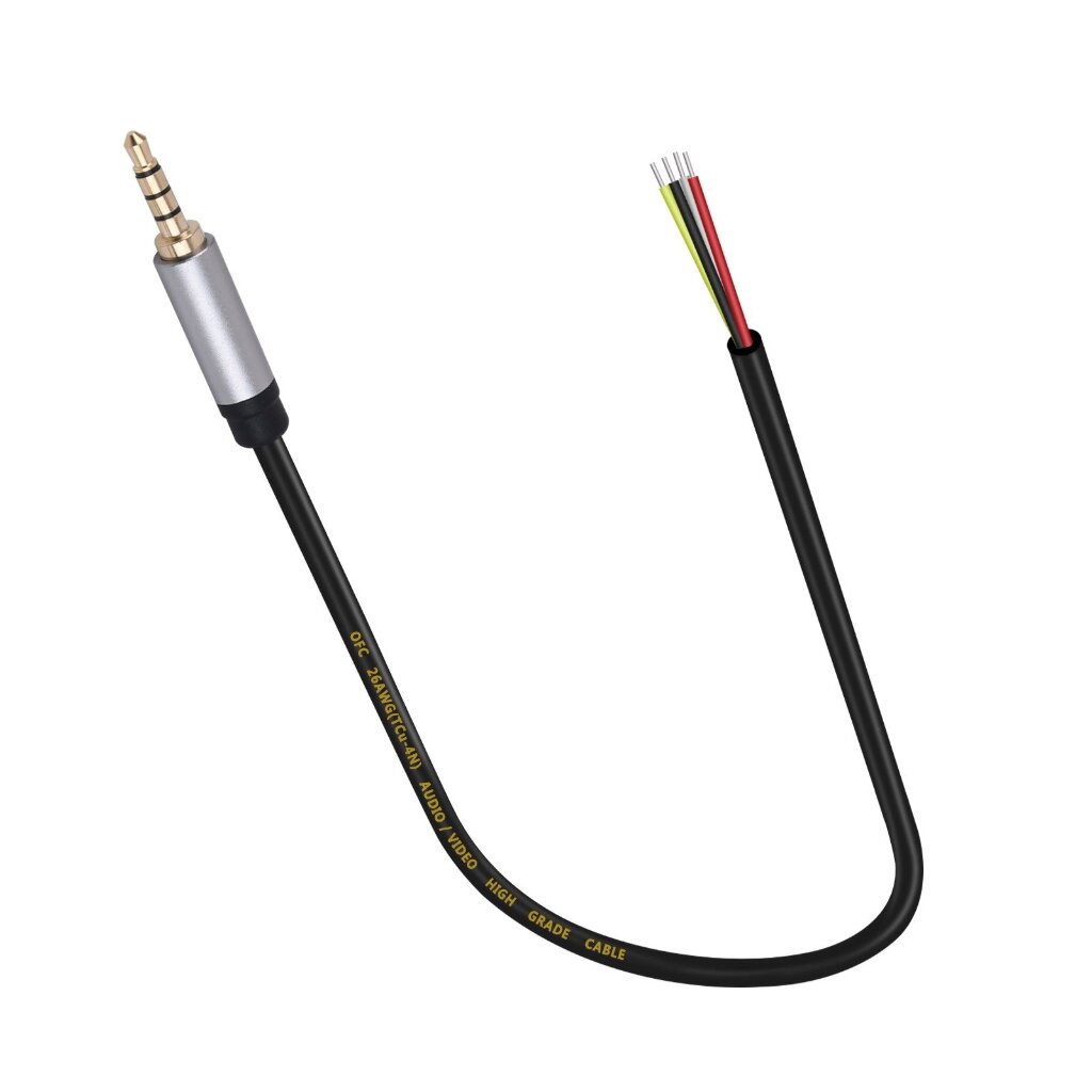 3,5 мм Штекерные Разъемы для подключения Кабеля с Оголенным Проводом 1/8 дюйма TRRS 4-Полюсные Штекеры для подключения Кабеля с Оголенным Проводом С Открытым Концом для Ремонта Микрофонов Наушников