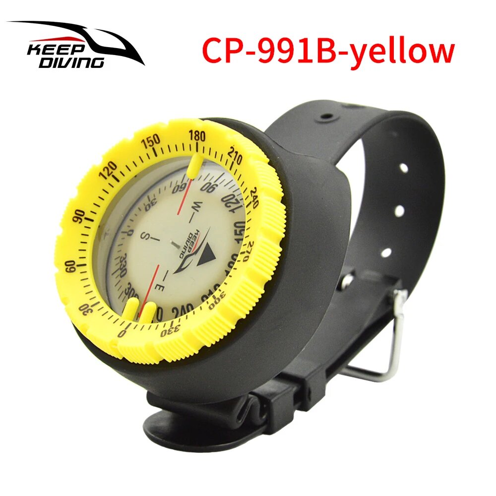 1 шт. компактные наручные часы с компасом, легкий портативный водонепроницаемый пластиковый аксессуар для плавания, дайвинга, водных видов спорта, 991B yellow