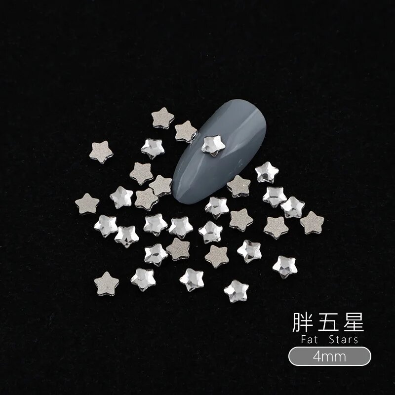 Украшения для ногтей Fat Stars 4mm, 100 шт.