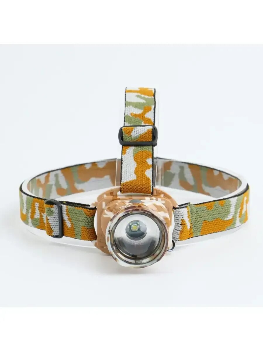 Фонарь налобный аккумуляторный светодиод, 1 LED,130 лм, 9 Вт