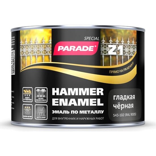 Эмаль антикоррозионная по металлу Parade Z1 (0,75 л) гладкая белая