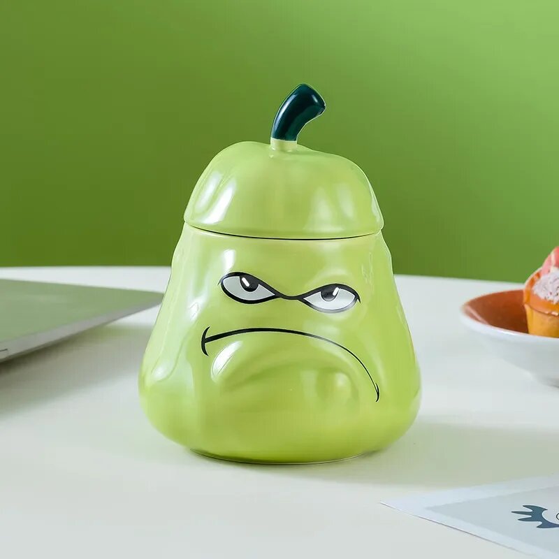 Керамическая чашка Wogua забавная горькая дыня, 301-400 мл, Зеленый