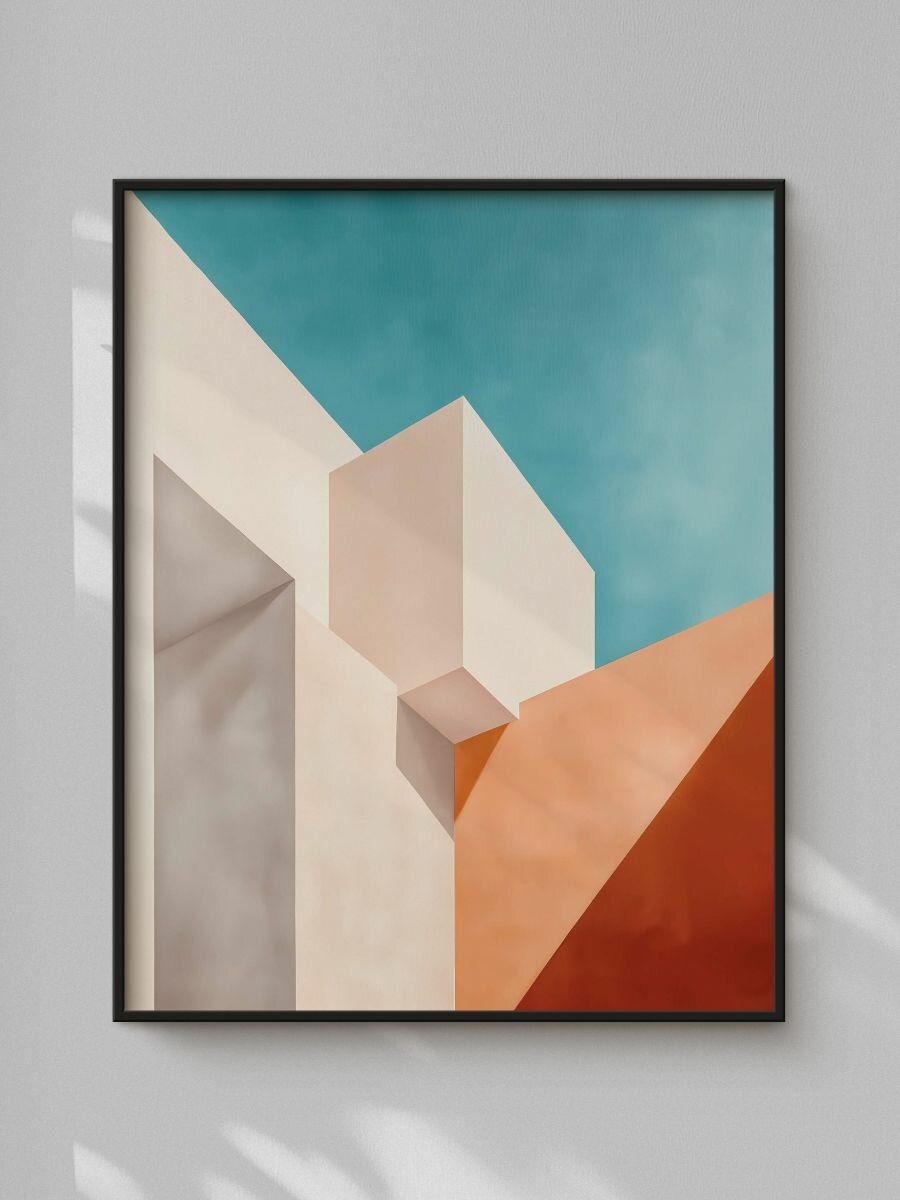 Постер на стену 40х50 Архитектура цвета, без рамы, интерьерный декор для дома