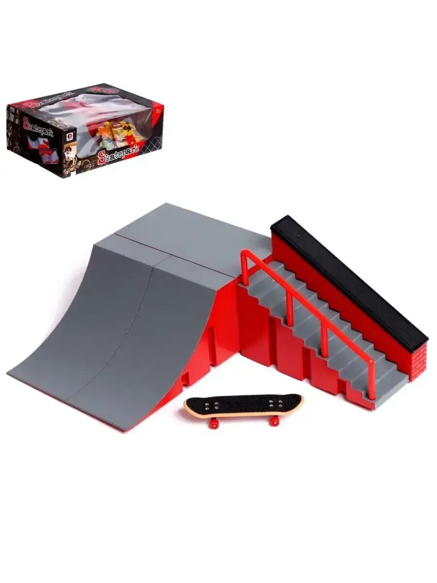 Скейт парк Фингерборды Рампа с лестницей Фингер и, цвет микс