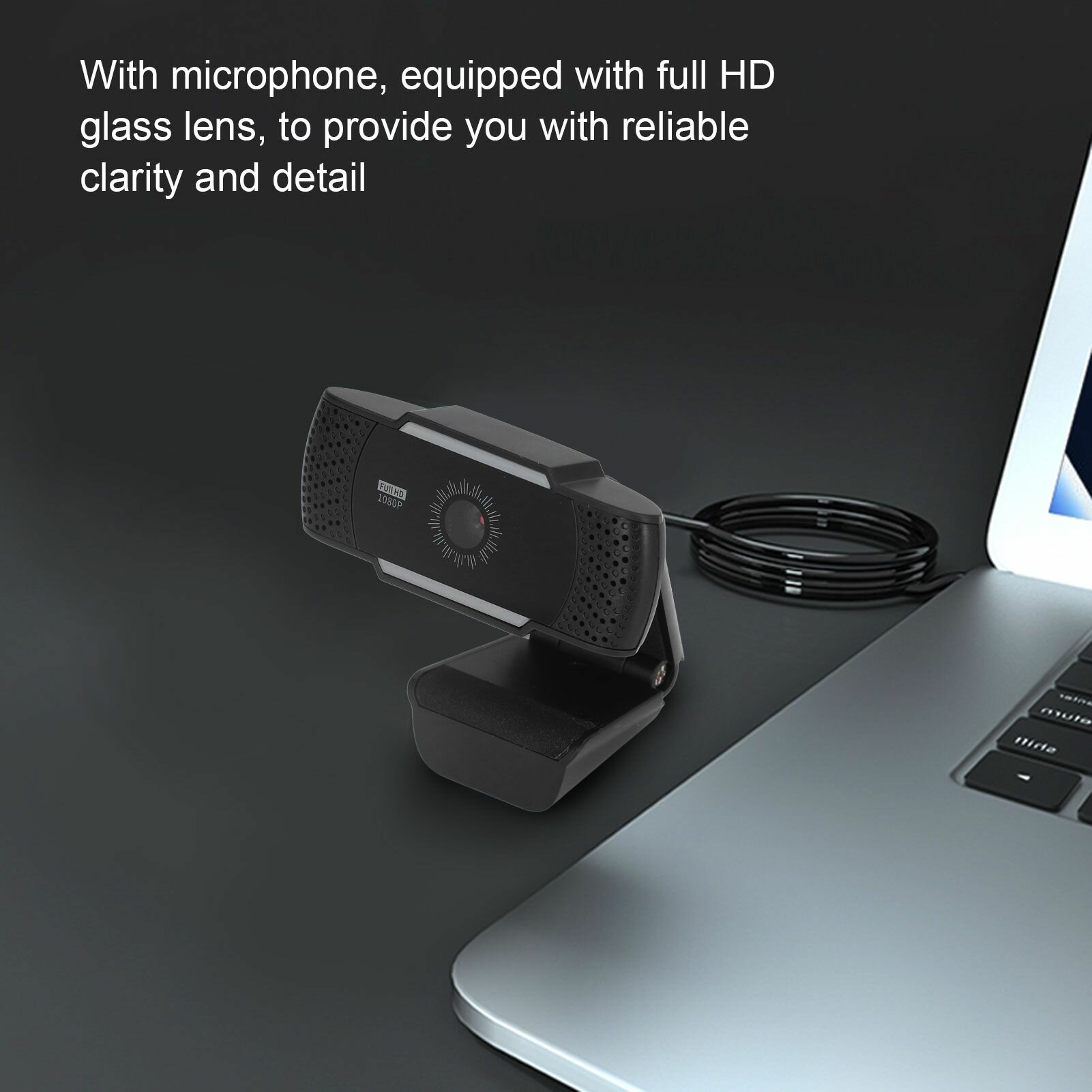 Компьютерная камера, микрофон, автоматическое шумоподавление, Full HD 1080P, USB-стерео веб-камера с поворотным зажимом для офиса