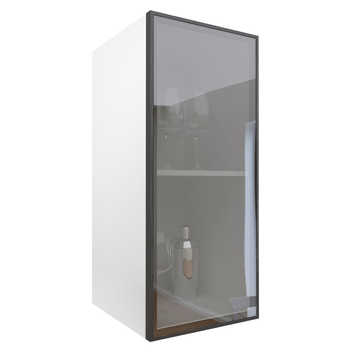 Фасад из алюминиевого профиля со стеклом Aluminum Glass 30х70 см, черный анод/графит