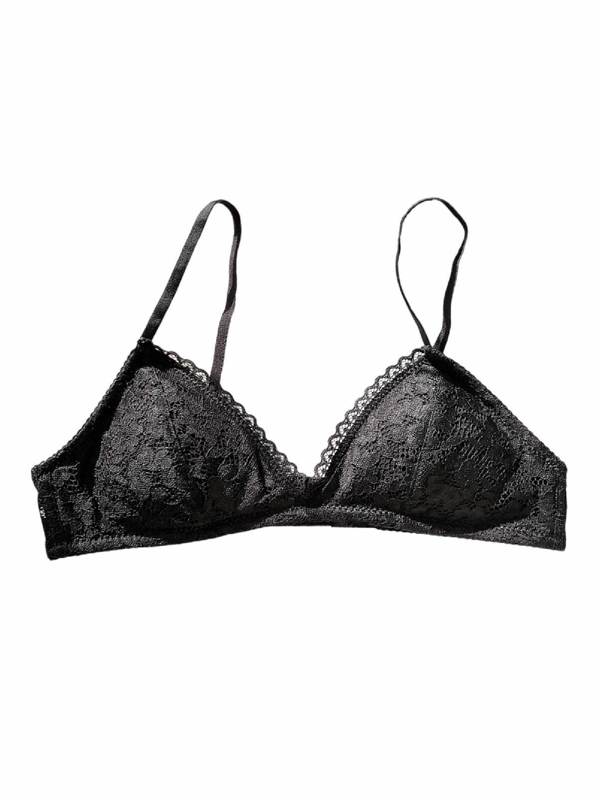 Женский беспроводной бралет с эффектом пуш-ап, Черный - L