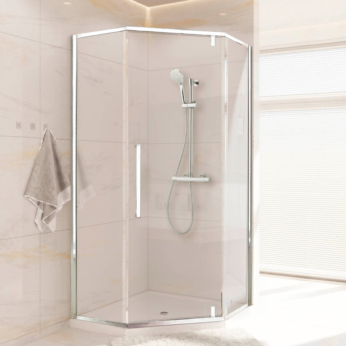 Душевой уголок Royal Bath Fato 100х100 RB100TR-T-CH FATO