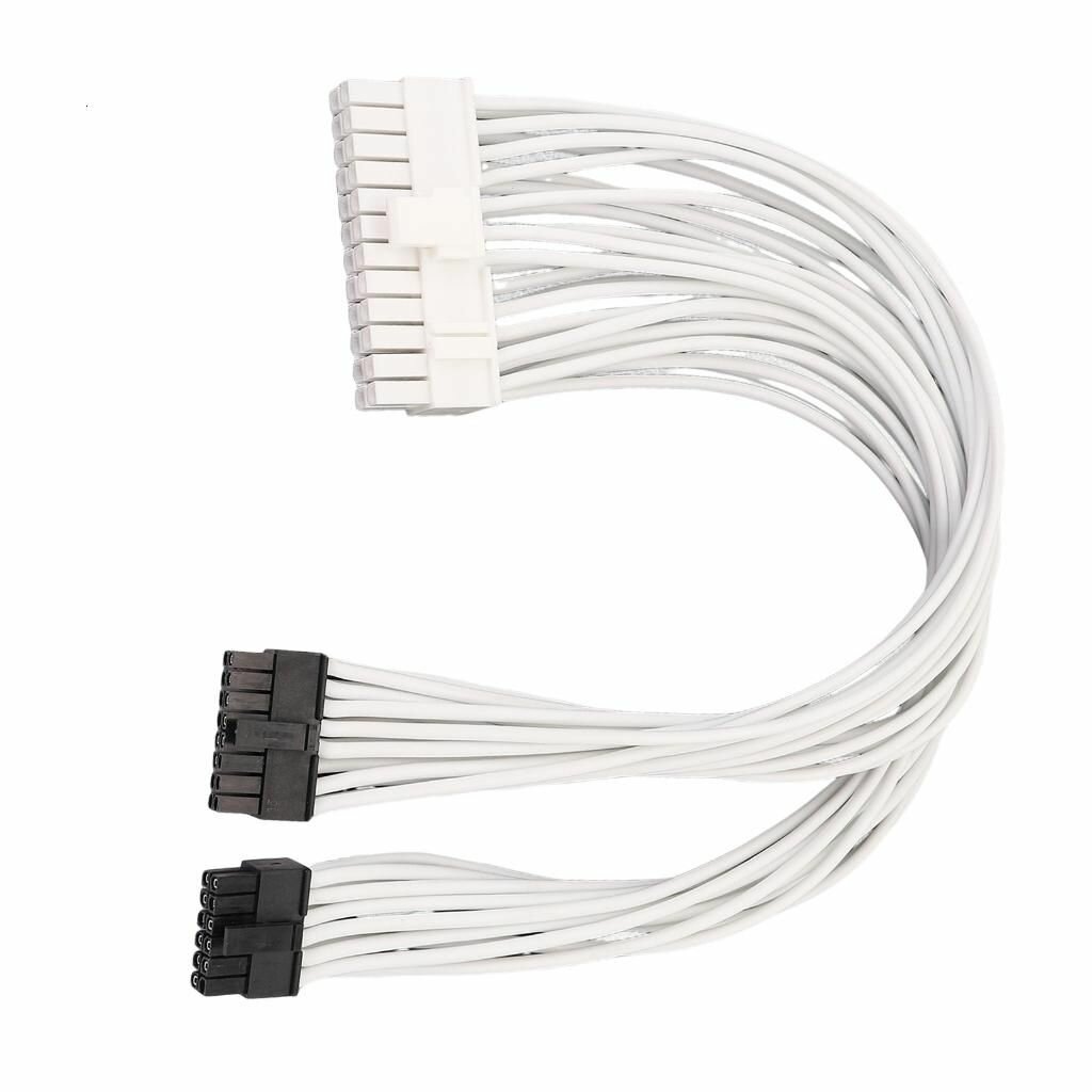 850G 24Pin(16p+12p) Гибкий кабель питания для компьютера, легкий в установке, - Белый 24PIN 0.2м