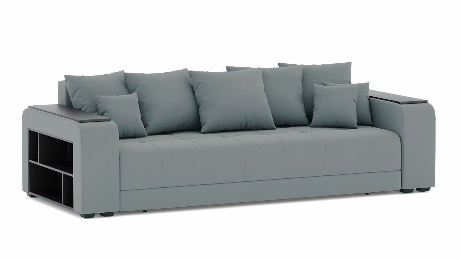 Диван - кровать Дубай, еврокнижка, пружинный блок, 260*80*110, велюр Зара Графит 32