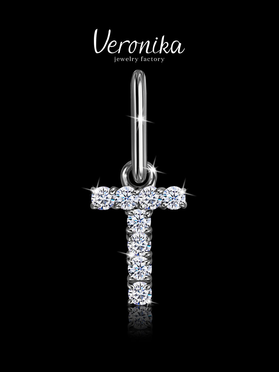 Подвеска, серебро, 925 проба, родирование, фианит