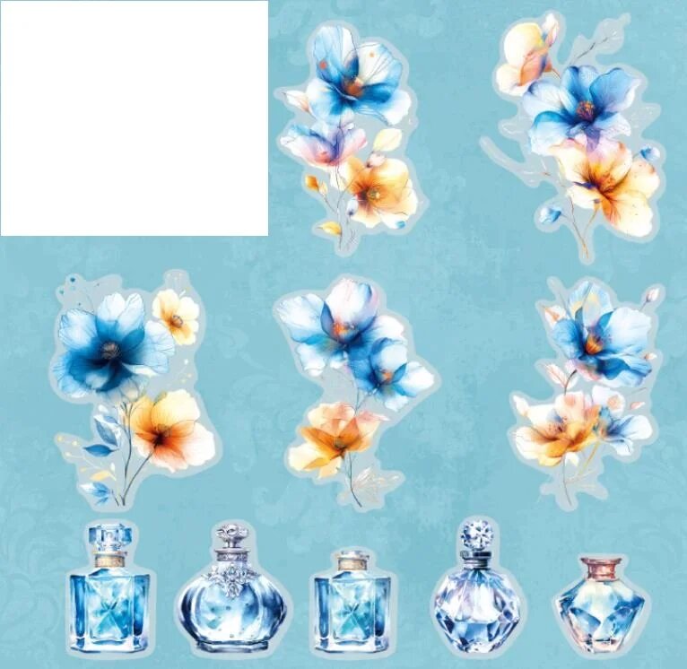 Набор наклеек для скрапбукинга TSbansheng 10 шт Синий